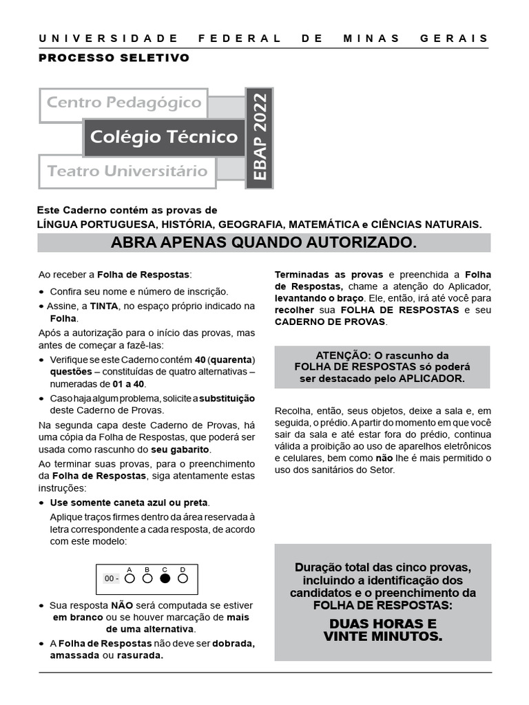 Prova Coltec 2022 | PDF | Transporte | Cuba