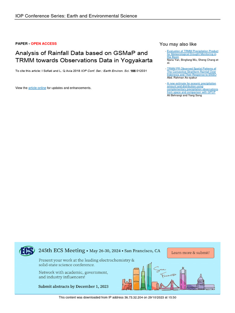 Analisis Rainfall Data Based On GSMaP | PDF | Precipitation | Earth ...