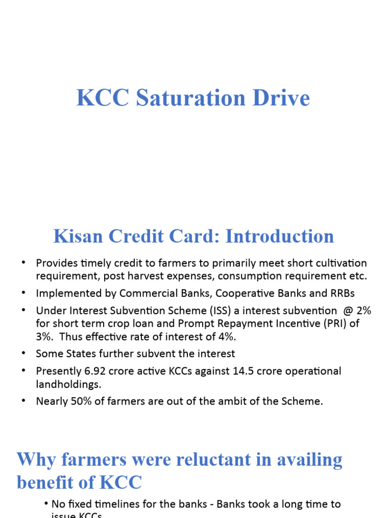 2-47b AgriMin Presentation On The KCC Draft 5 | PDF | Interest | Economies