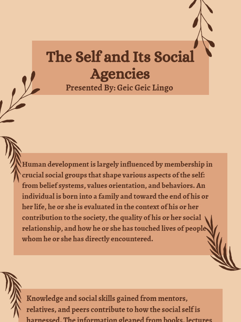 The Self and Social Agencies Explained | PDF | Self | Behavioural Sciences