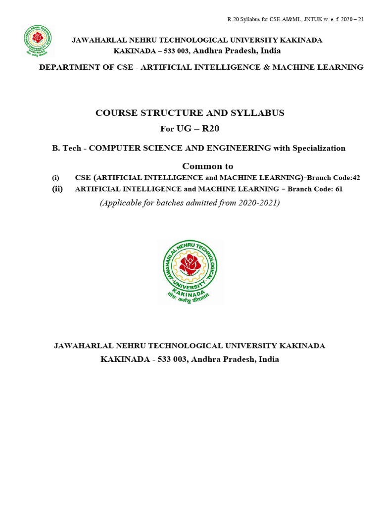 Course Structure AIML | PDF | Artificial Intelligence | Intelligence ...