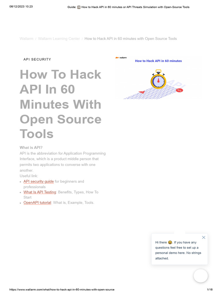 Hack APIs in 60 Minutes: Open-Source Guide | PDF | Computer Security ...