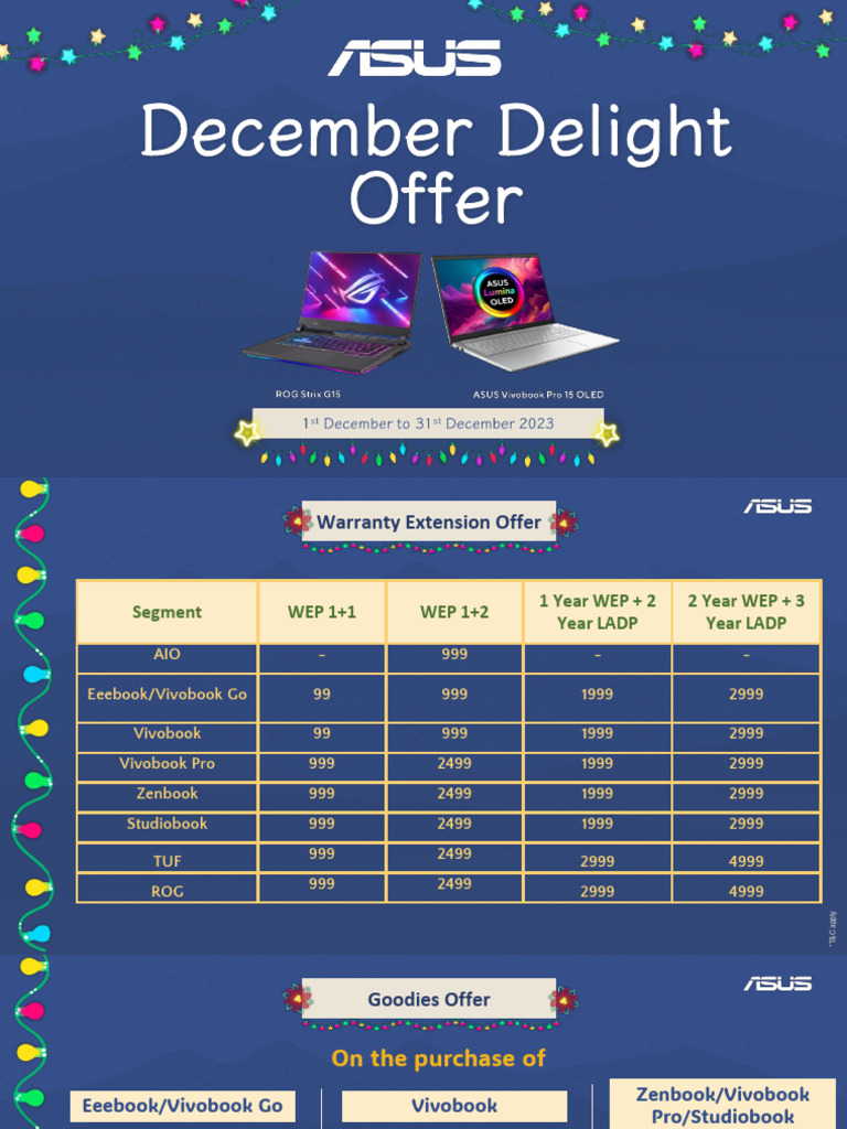 December Delight ASUS Promo Offers | PDF | Computing | Personal Computers