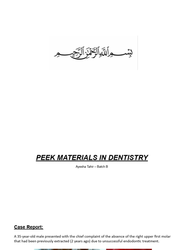 Peek Materials Final | PDF | Dental Implant | Dentistry Branches