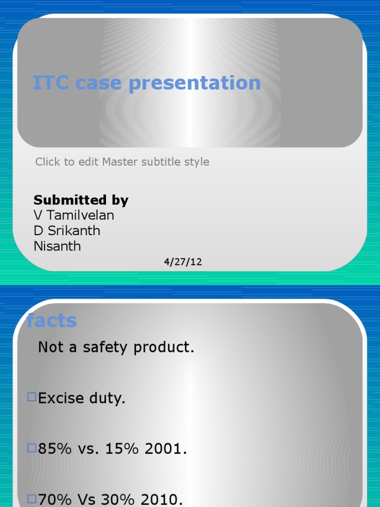 ITC Case Presentation | PDF | Brand | Revenue