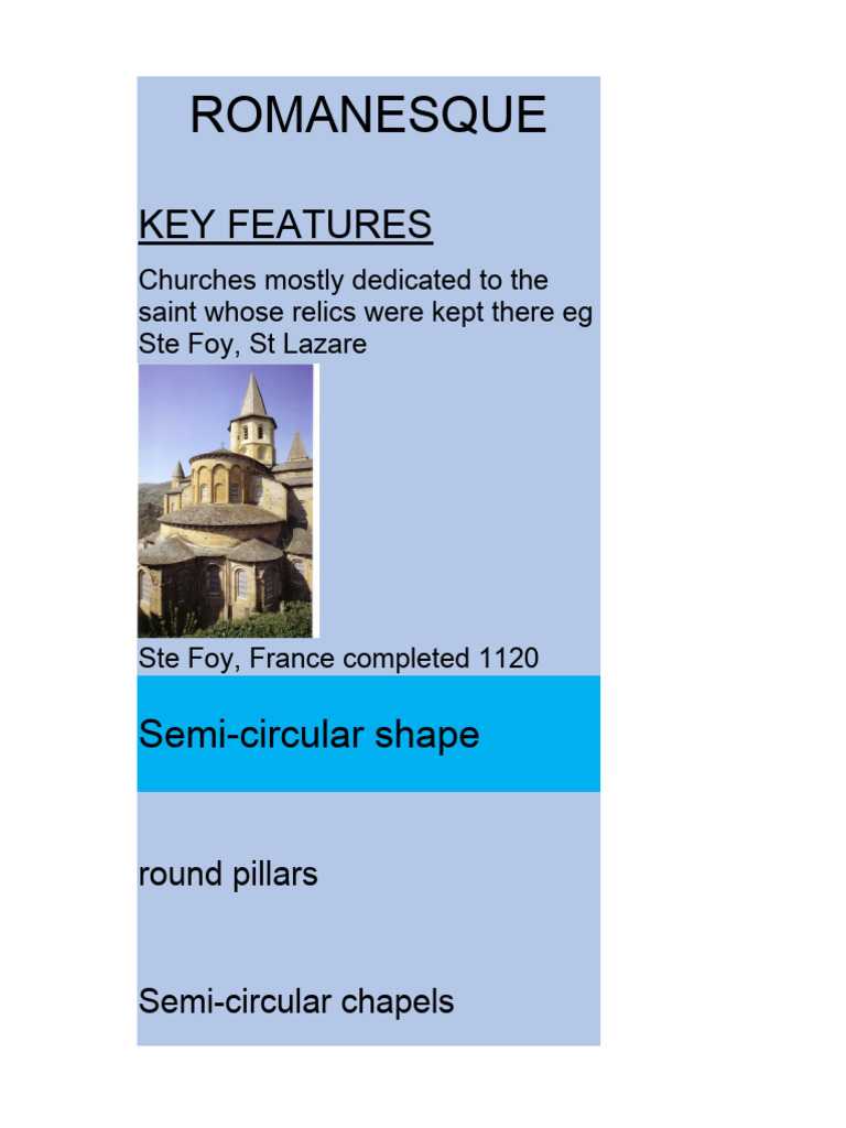 Romanesque Gothic Comparison Chart | Download Free PDF | Gothic ...