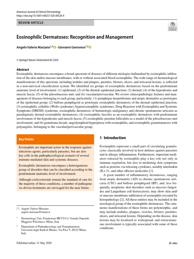 Eosinophilic Dermatoses: Overview and Care | PDF | Diseases And ...