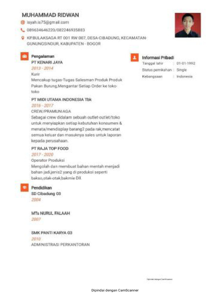 Berkas CV Iwan | PDF