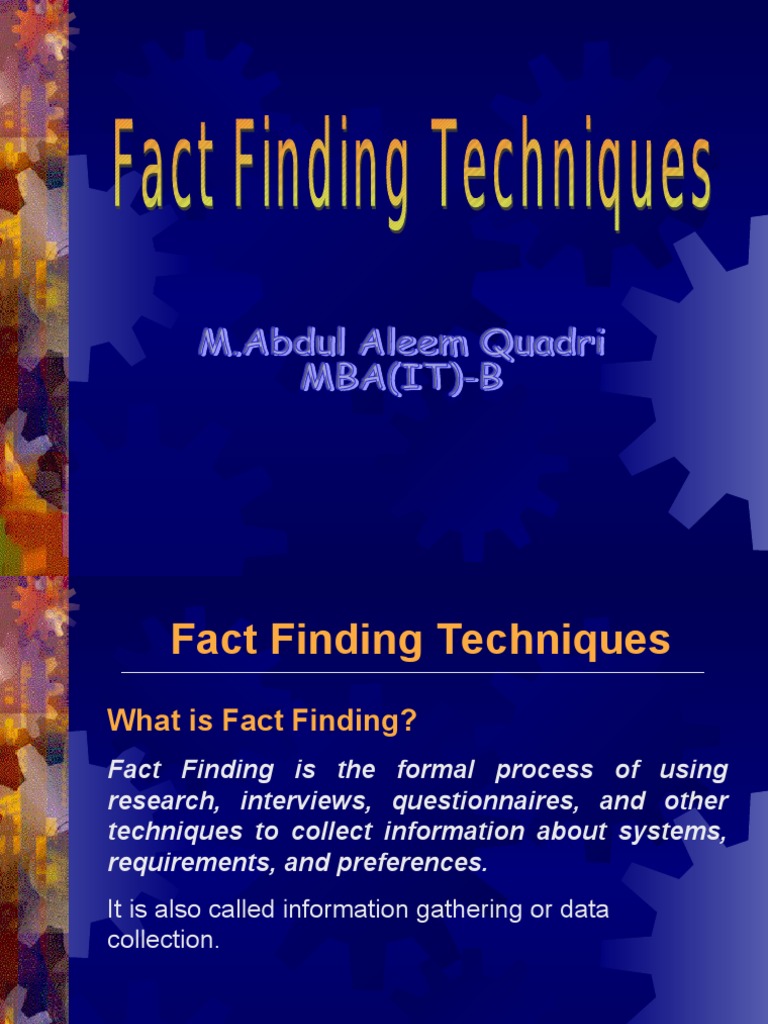 Fact Finding Techniques | PDF | Intelligence Analysis | Computing
