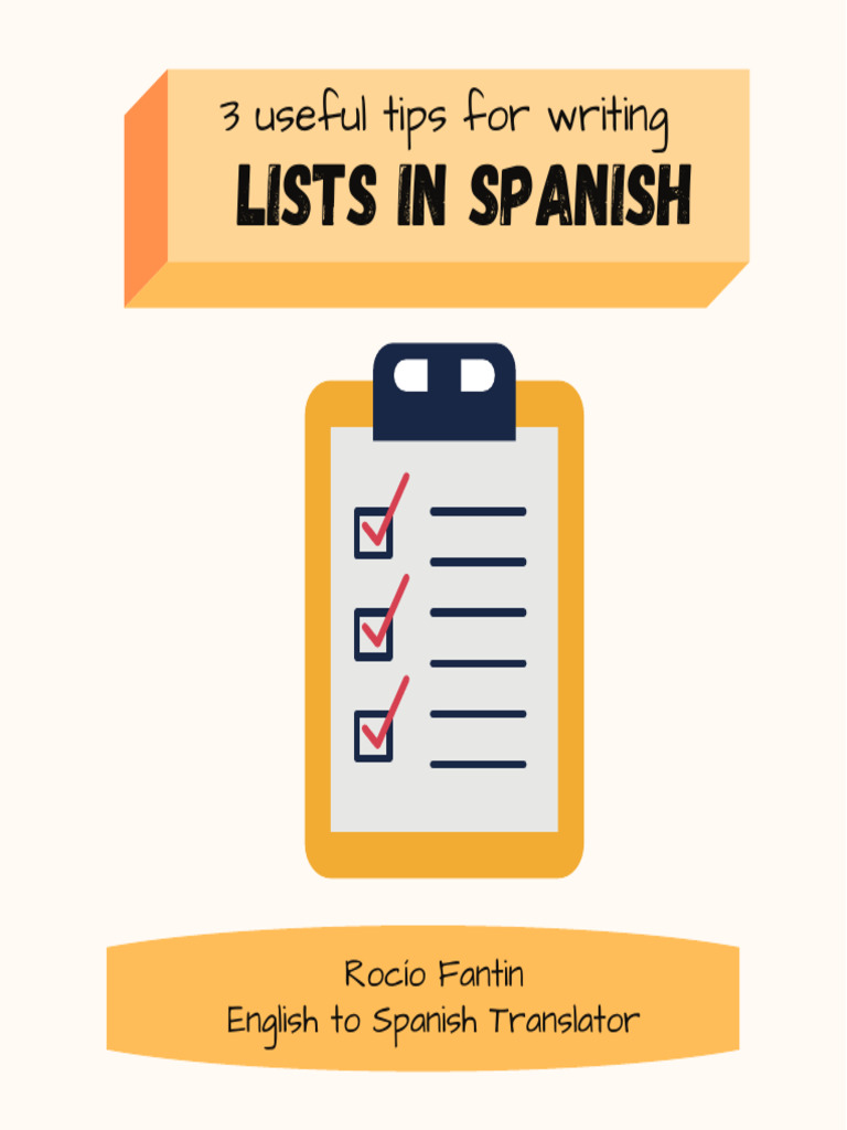 How To Write Lists in Spanish | PDF