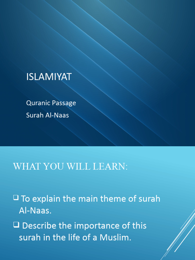 Surah Al-Naas PPT Grade VIII | PDF | Satan | God In Islam