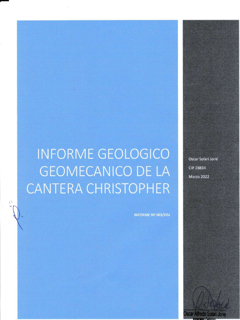 INFORME DE CANTERA CHRISTOPHER - Compressed | PDF | Rocas | Geología