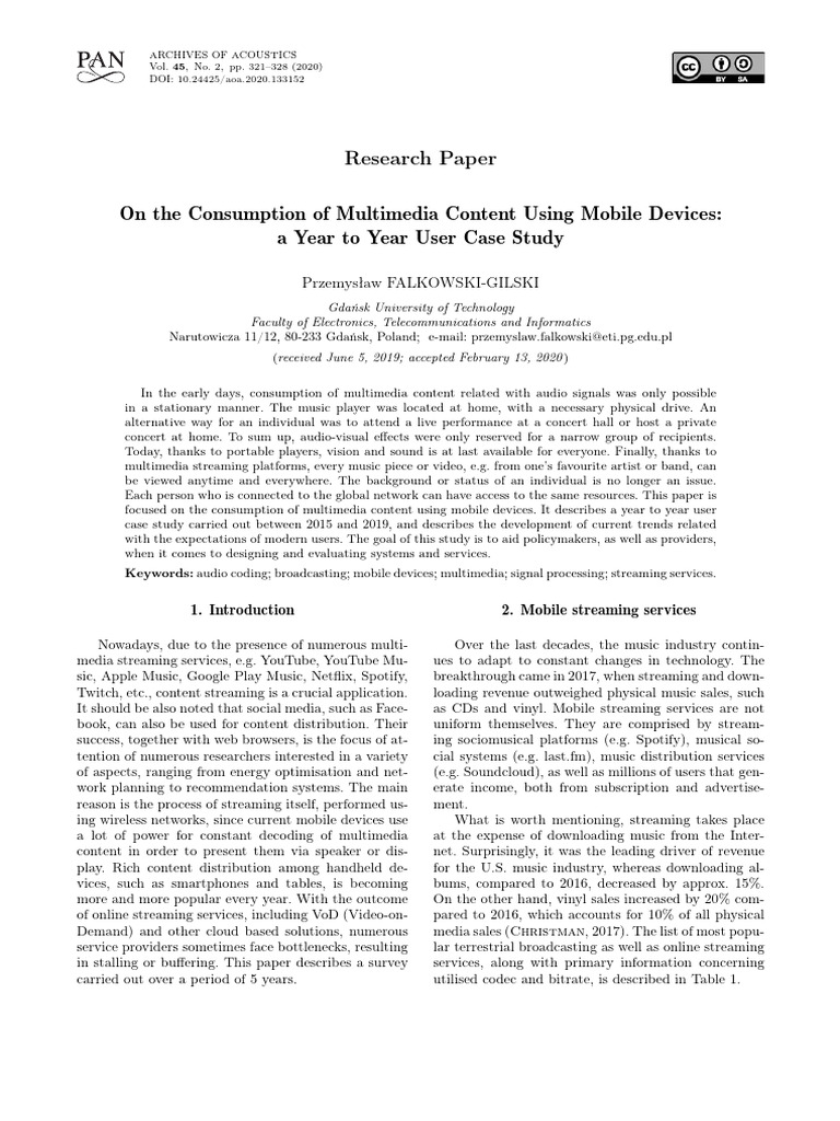 On The Consumption of Multimedia Content Using Mobile Devices A Year To Year User Case Study ...