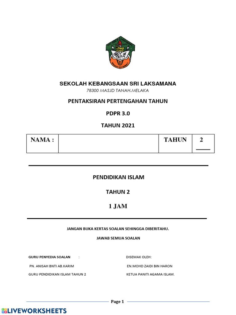 Soalan Tahun 2 Pdf