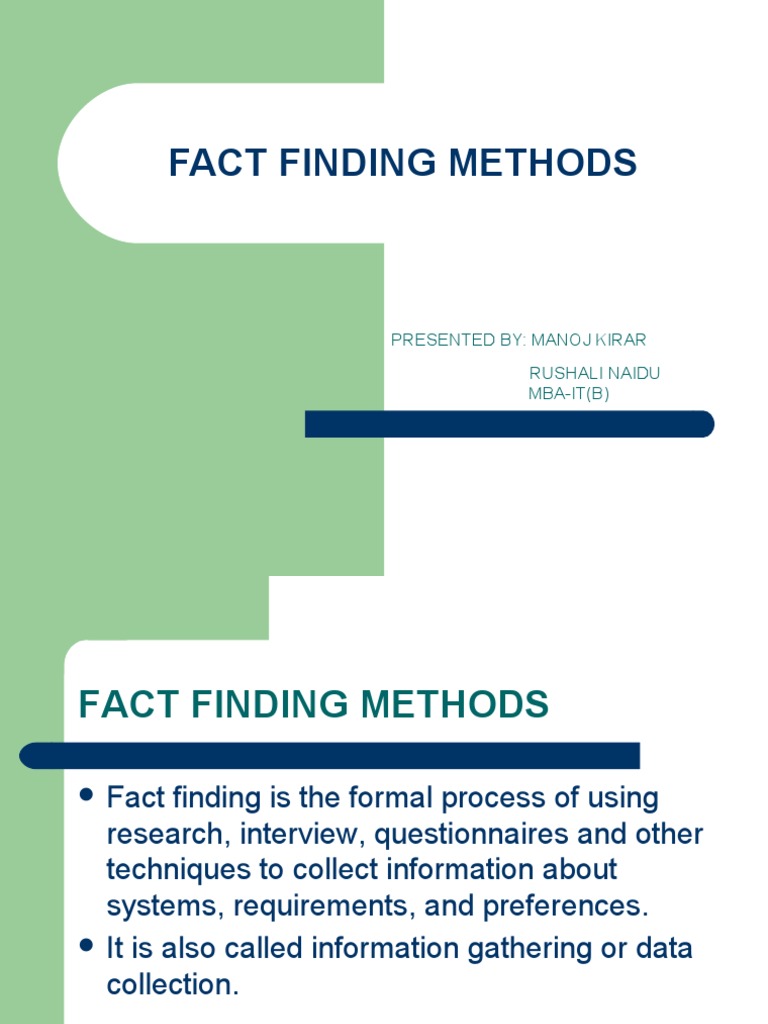 Fact Finding Tech | PDF | Intelligence Analysis | Observation