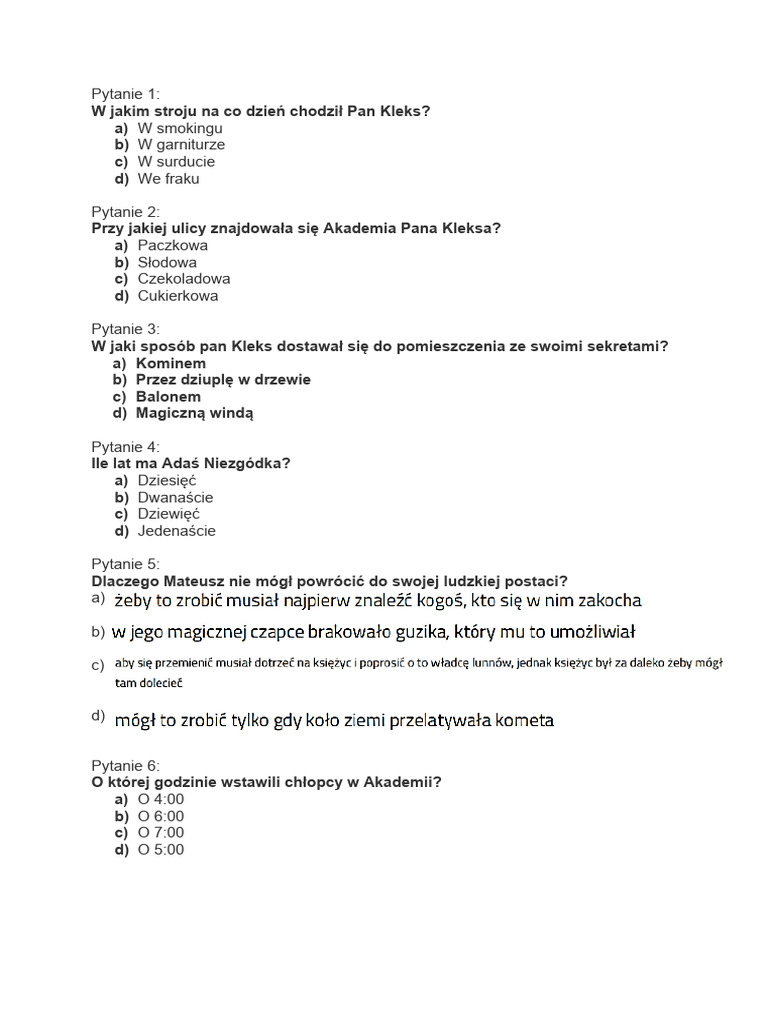Test Pan Kleks | PDF