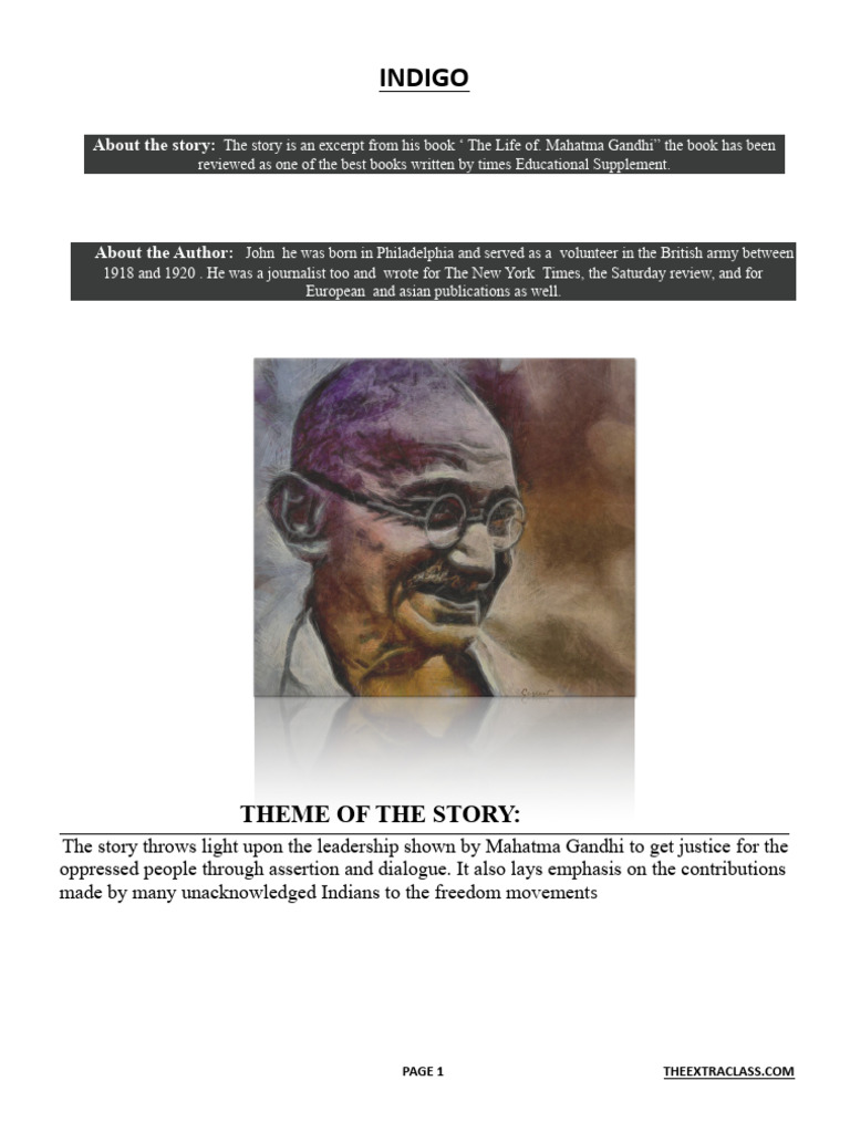 Indigo NOTES | PDF | Mahatma Gandhi