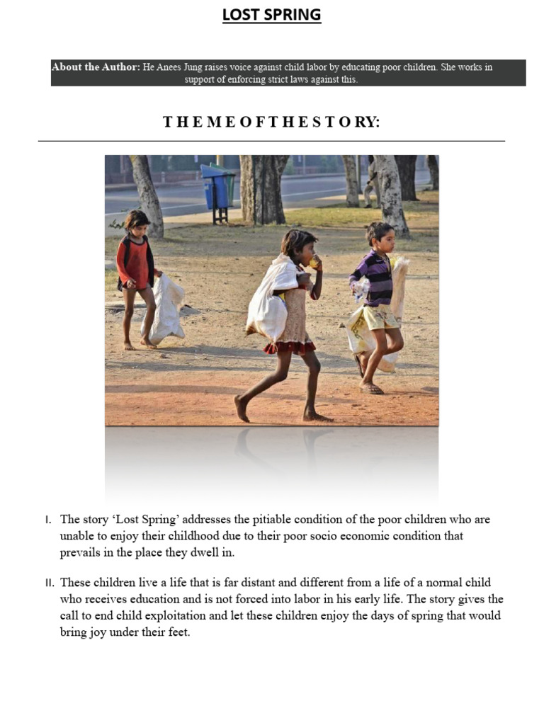 Lost Spring Notes | PDF