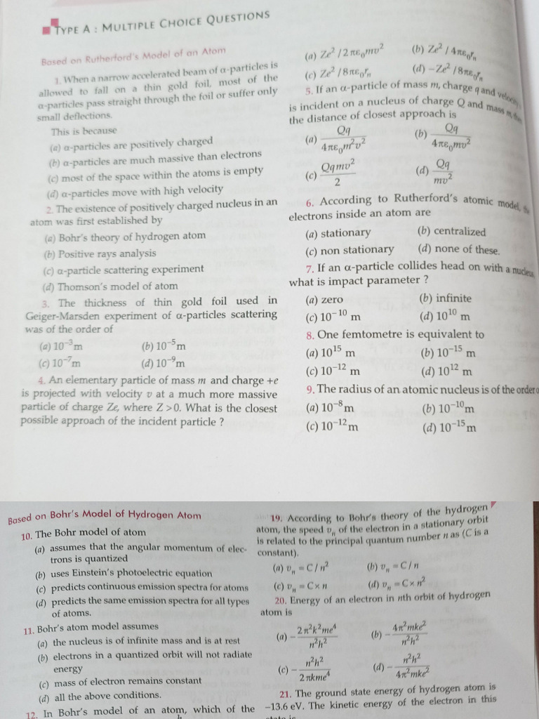 Physics Homework (Atom) | PDF