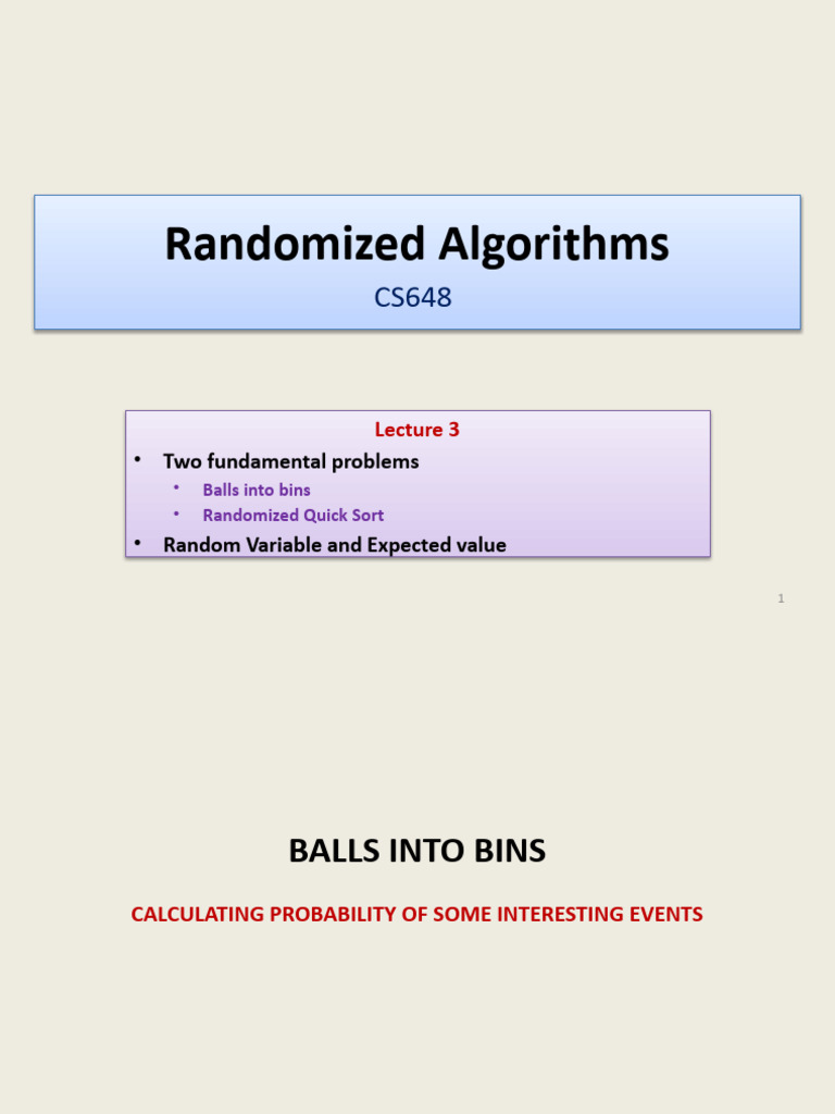 Lecture 3 CS648 | Download Free PDF | Statistical Theory | Algorithms ...