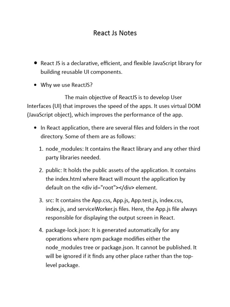 React Notes | PDF | Document Object Model | Java Script React Notes | PDF | Document Object Model | Java Script