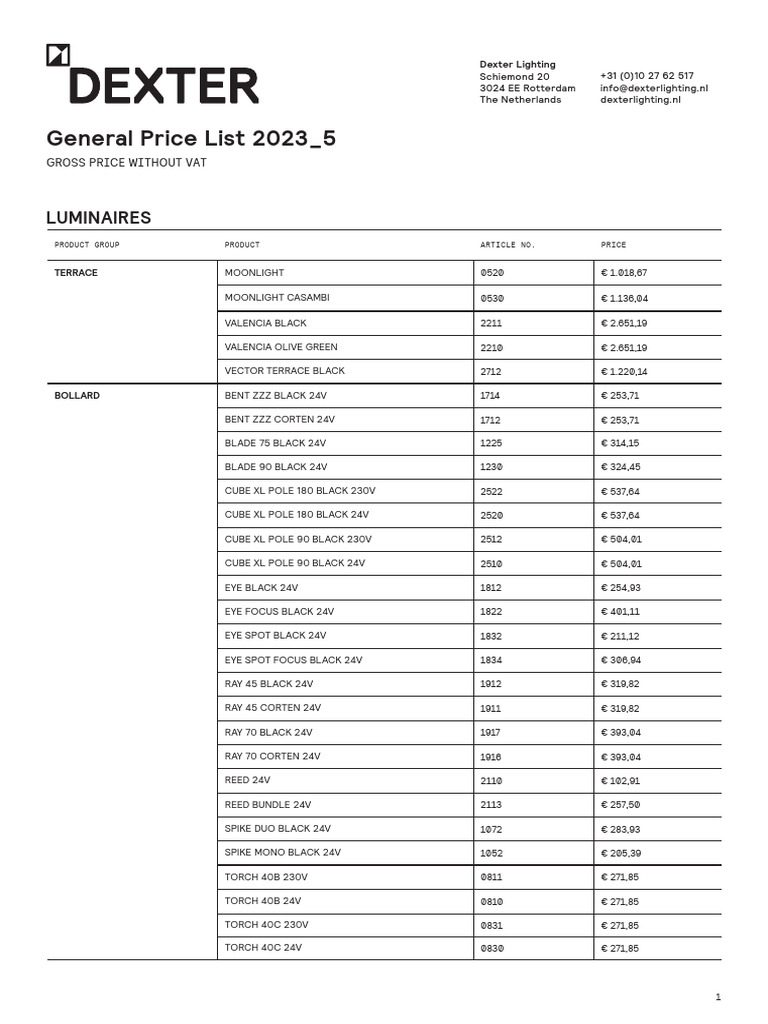Dexter General Price List 2023 - 5 | PDF | Manufactured Goods ...