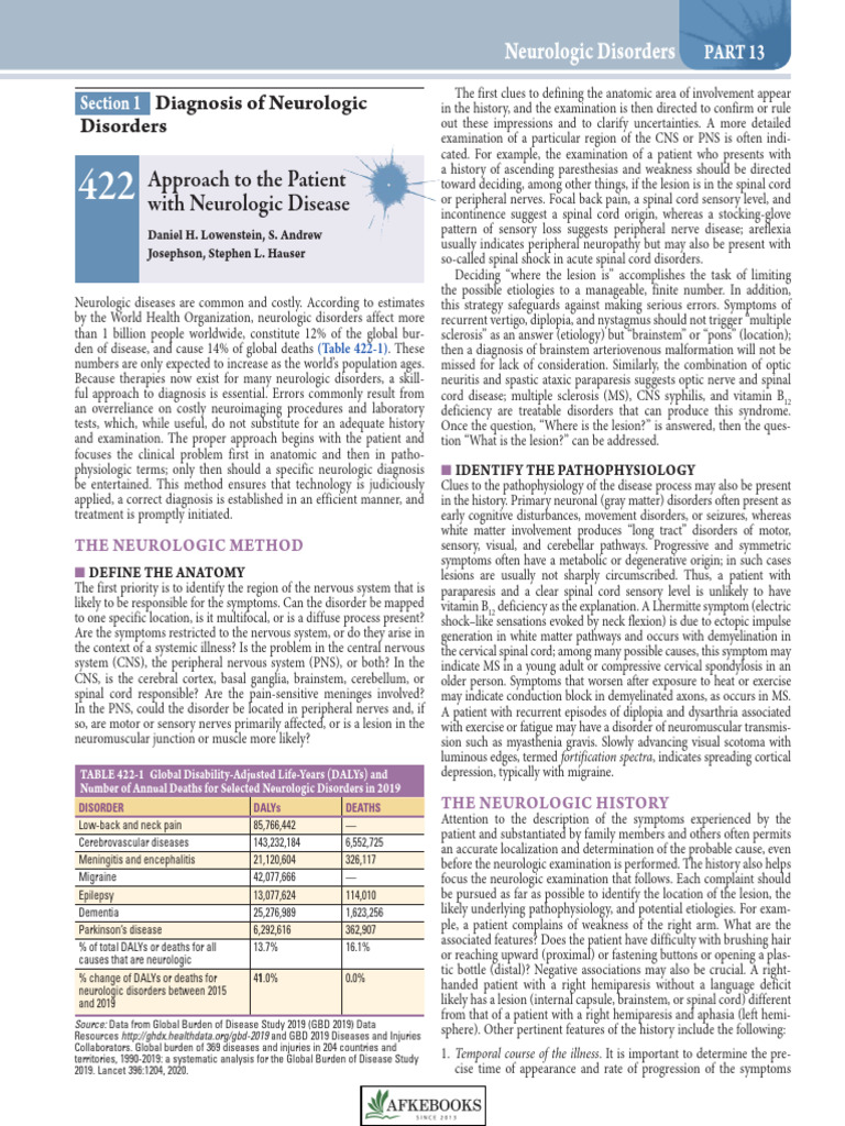 Approach To Neurologic Disorders | PDF | Neurology | Central Nervous System