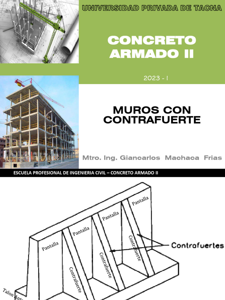 Muro Con Contrafuerte | PDF | Hormigón | Bienes raíces