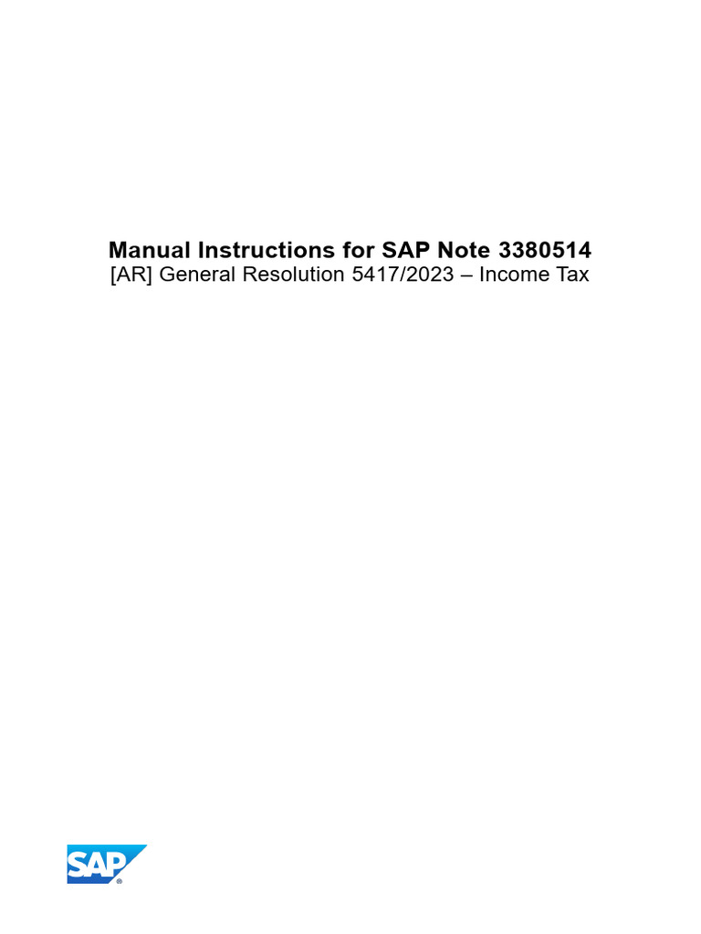 Manual Instructions For SAP Note 3380514 | PDF | Computer Science | Sap Se