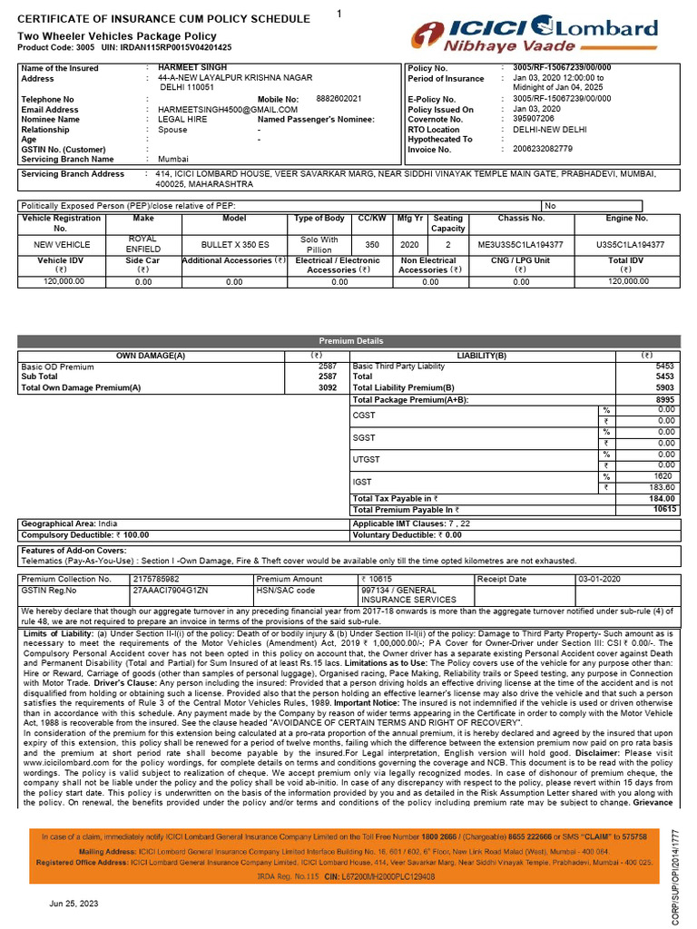 7001 Electra Ka Insurance | PDF | Insurance | Deductible