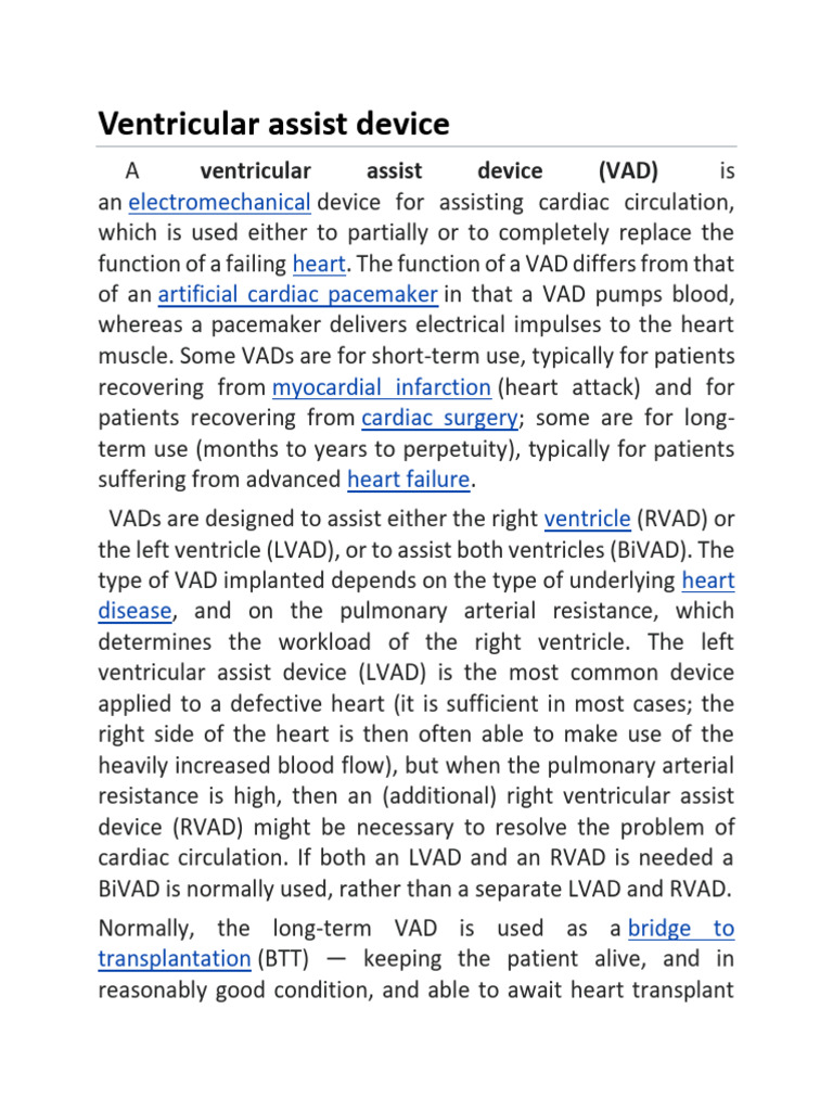 Ventricular Assist Device: Electromechanical Heart Artificial Cardiac ...