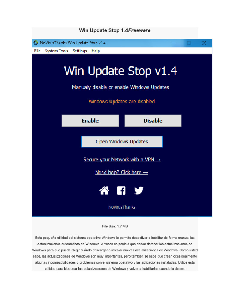 Detener Actualizaciones de Windows 1.4 | PDF | Microsoft Windows ...