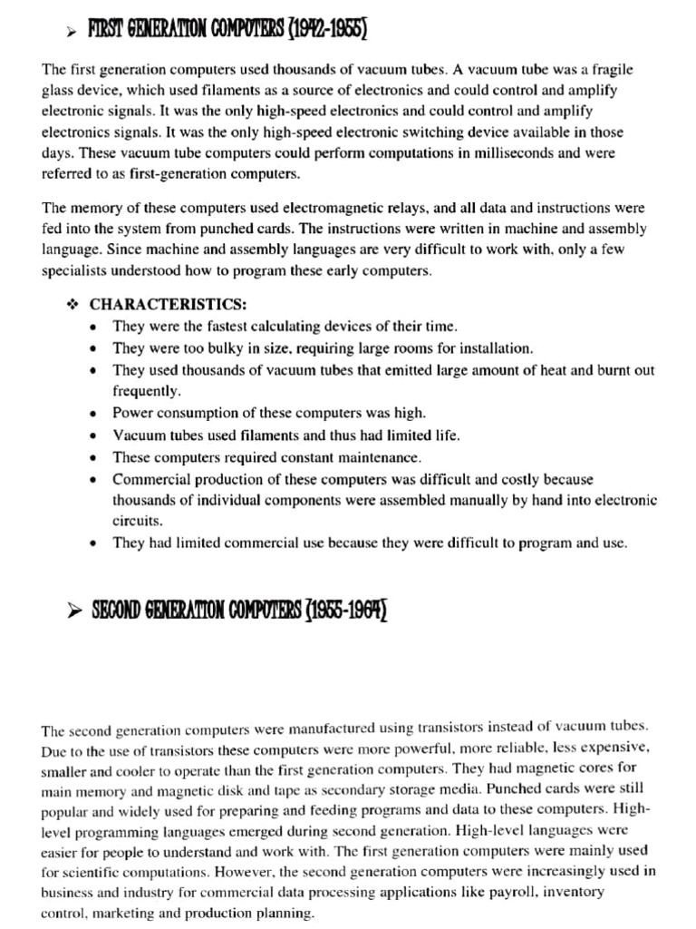 Evolution of Computer Generations | PDF | Personal Computers | Computer Data Storage