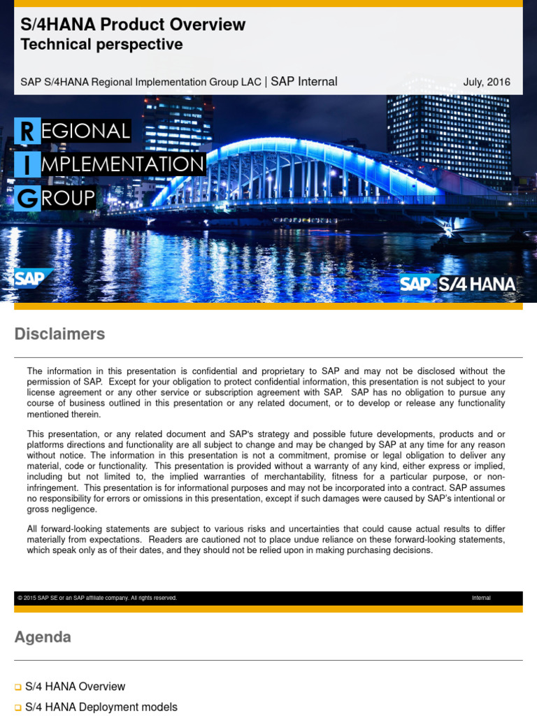 03 S4HANA Product Overview Technical | PDF | Cloud Computing | Computing