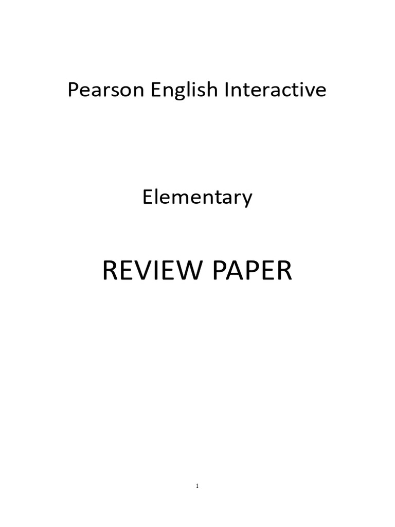 Elementary -Revision blank 模拟考试题目. | PDF | Restaurants | Physical Fitness