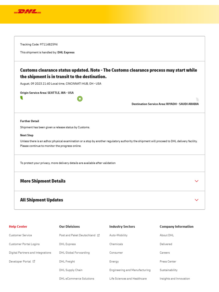 Track & Trace Express - DHL - Saudi Arabia | PDF | Logistics | E Commerce