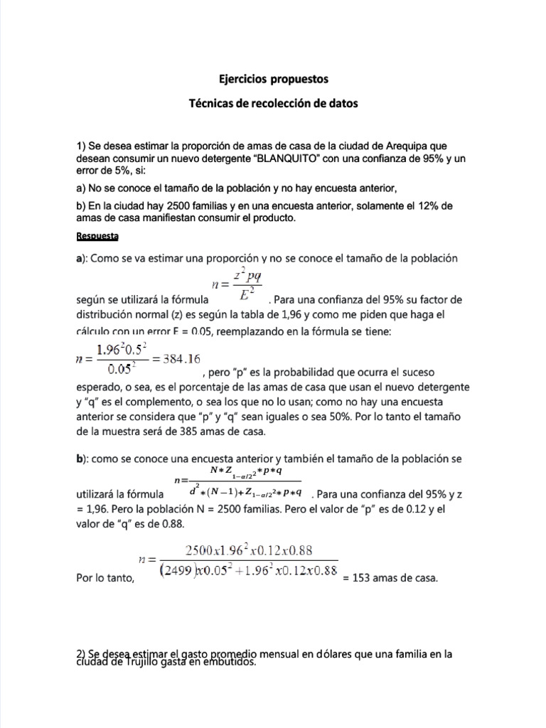PDF Solucionario Tarea02 - Compress | PDF | Desviación Estándar | Metodología de encuesta
