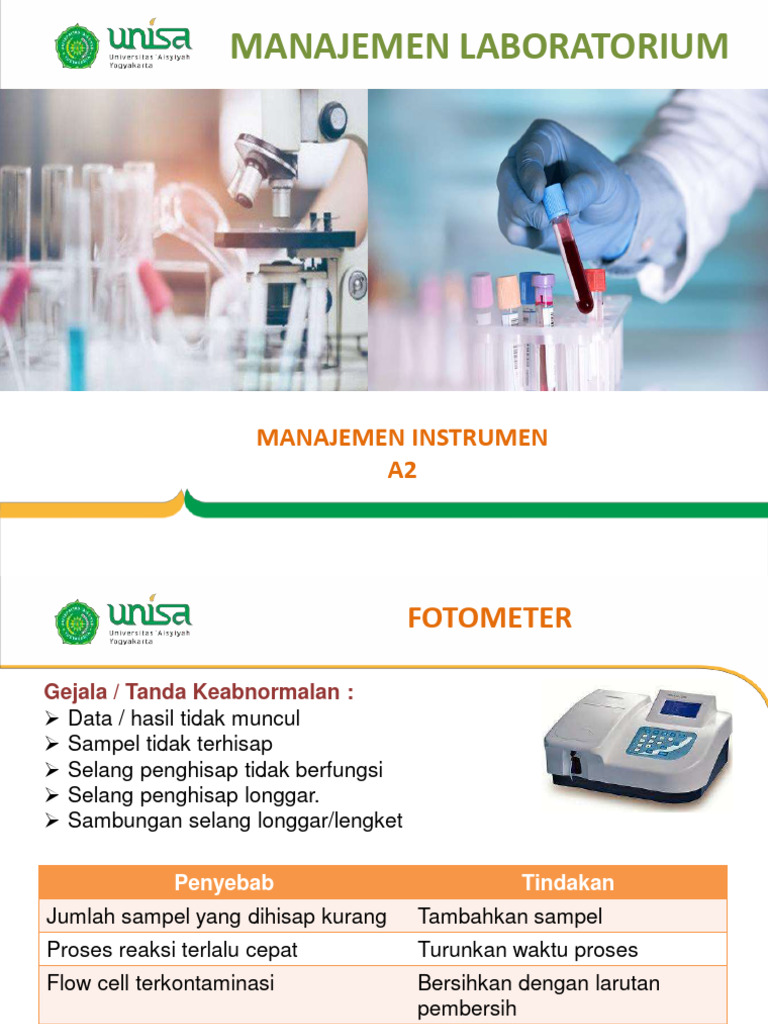 Manajemen Instrumen Laboratorium | PDF