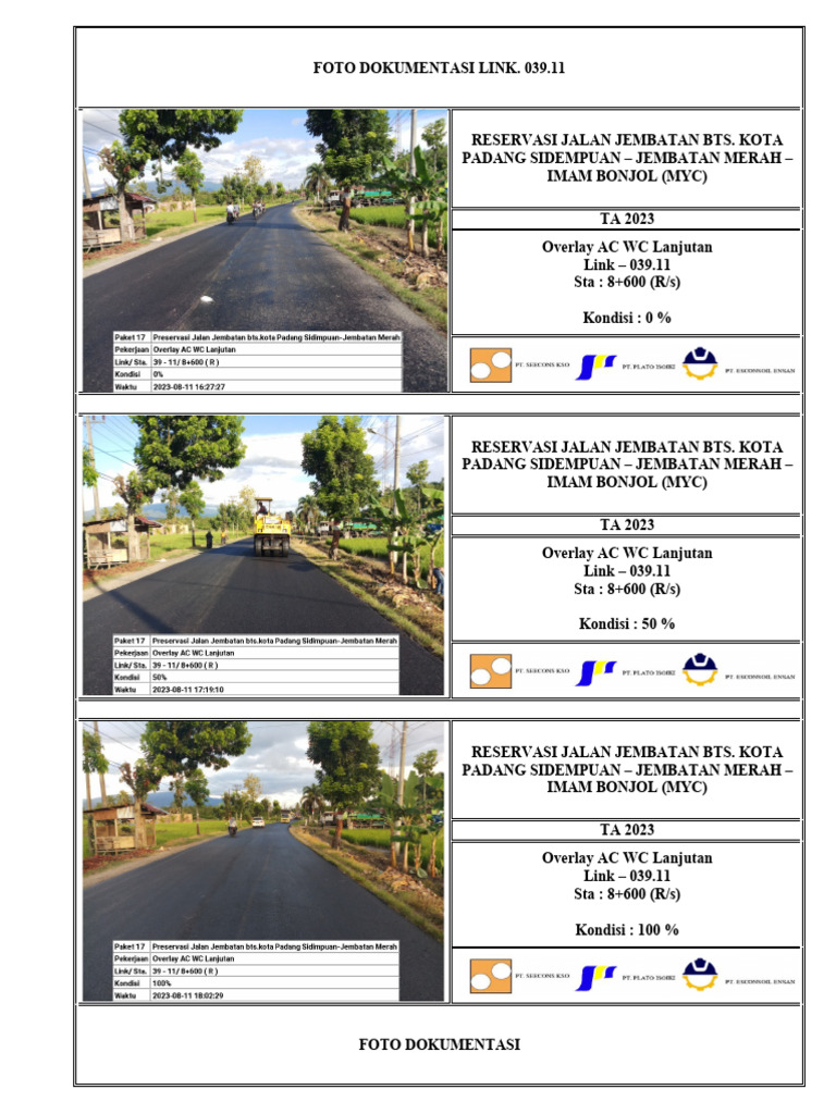 Tabel Foto Dokumentasi Link. 039.11 Bulan Agustus 2023 | PDF ...