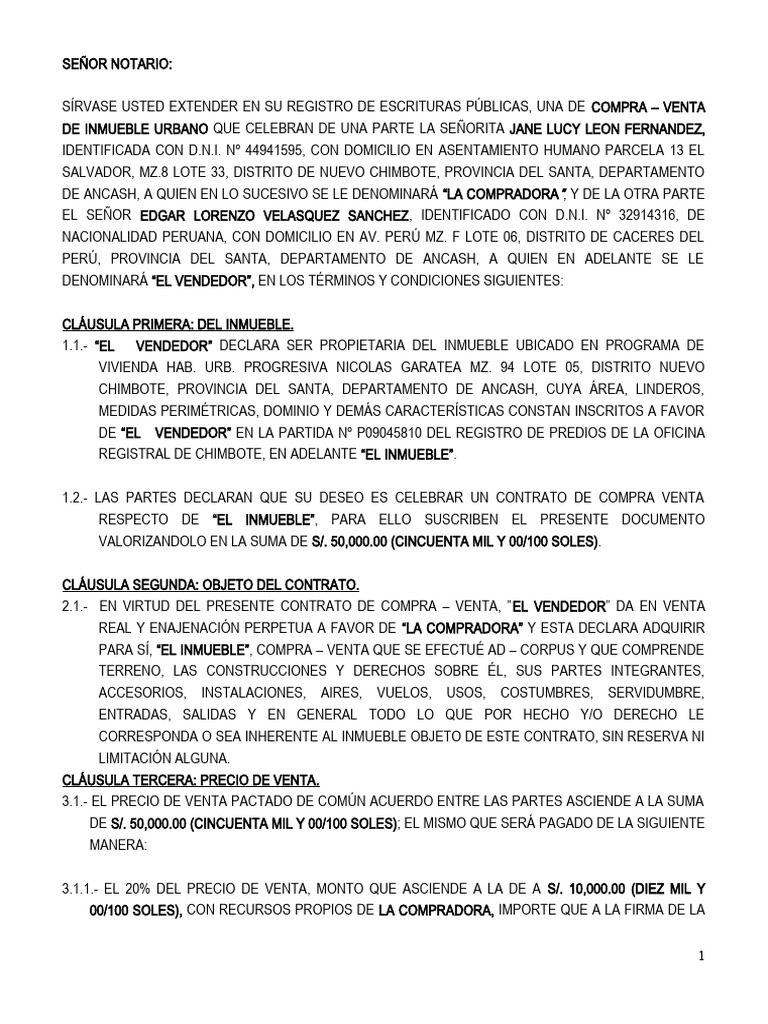 Compra Venta - Leon Fernandez | PDF | Impuestos | Bienes raíces