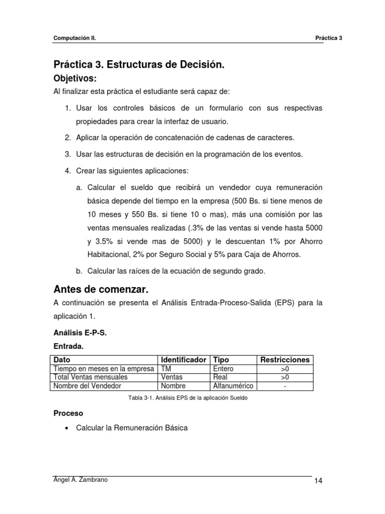 Computación II. Práctica Usar los controles básicos de un formulario con sus respectivas ...