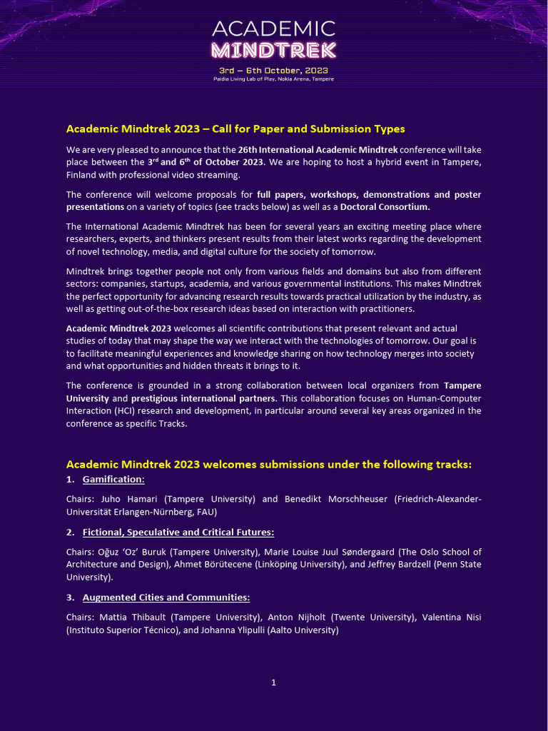 AM23 Call Submission Types - Visual | PDF | Human–Computer Interaction ...