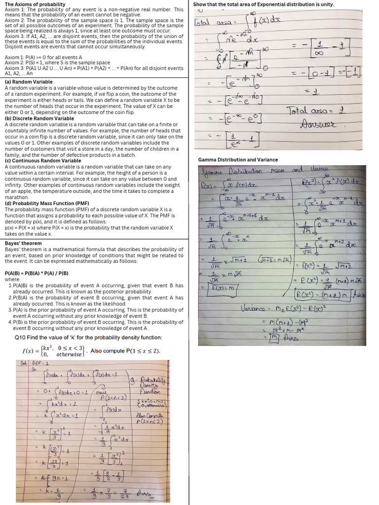 Maths 2nd Sem Ki Parchi | PDF | Probability Distribution | Random Variable