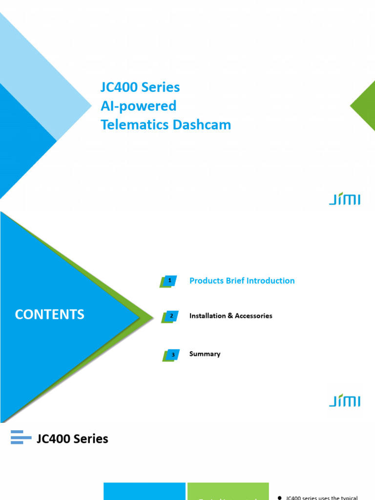 JC400 Series Telematics Dashcam Overview | PDF | Smartphone | Camera