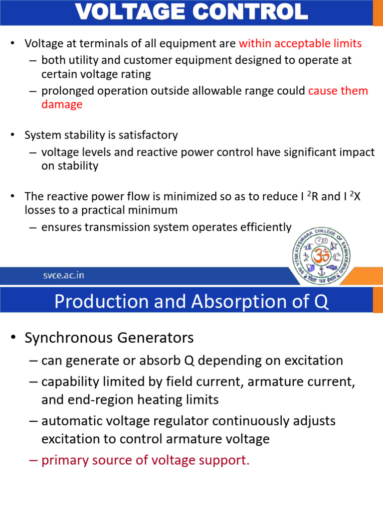 Voltage Control & Reactive Power | PDF | Capacitor | Ac Power