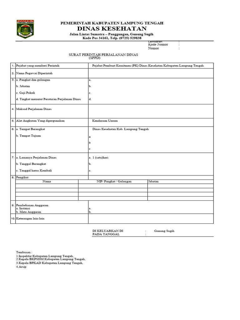 SPPD TERBARU KOSONG | PDF