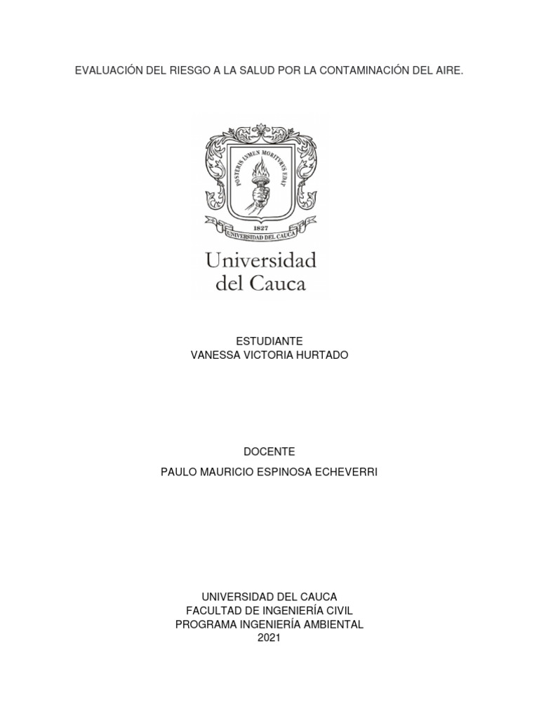 Evaluación Del Riesgo A La Salud Por La Contaminación Del Aire Pdf