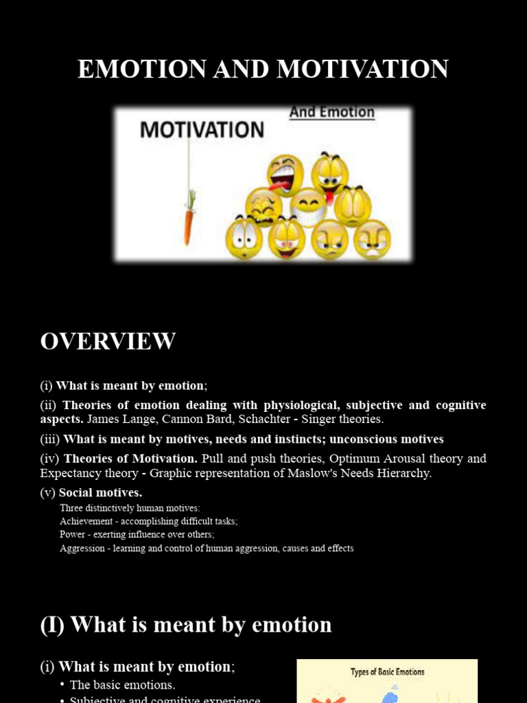 Emotion & Motivation Explained | PDF | Emotions | Instinct