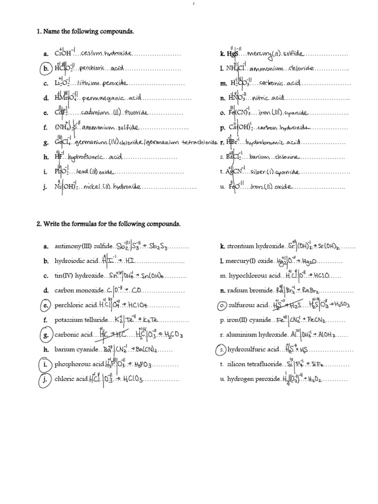 Acids Polyatomic Practice | PDF | Hydroxide | Acid