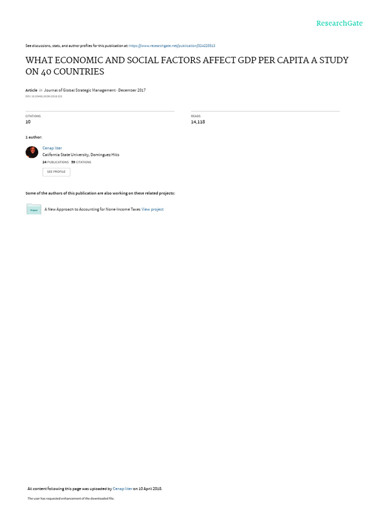 What Economic and Social Factors Affect GDP Per CA | PDF | Gross ...